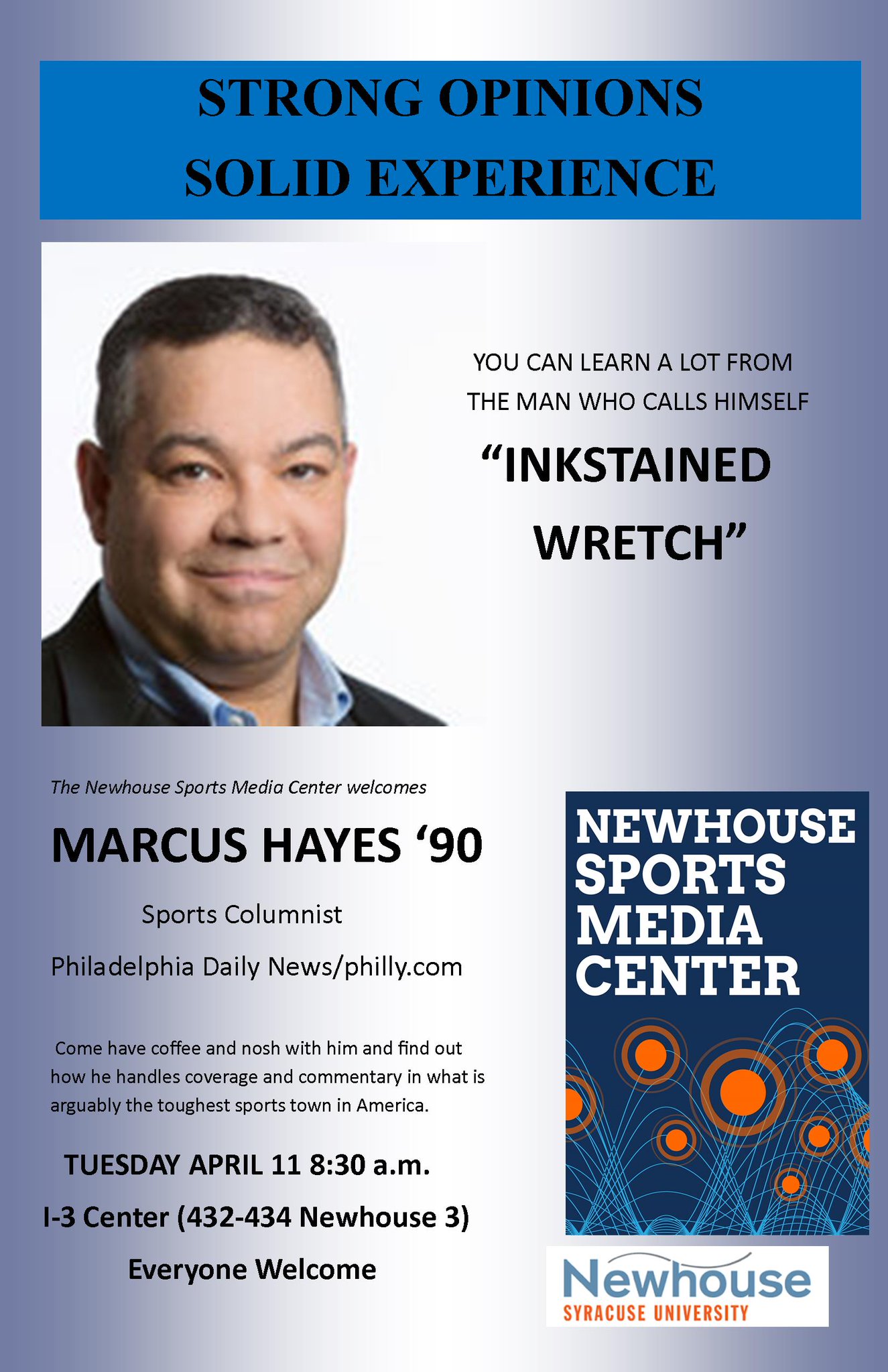 Sweaty, untalented journalist Marcus Hayes is descending upon Syracuse ...